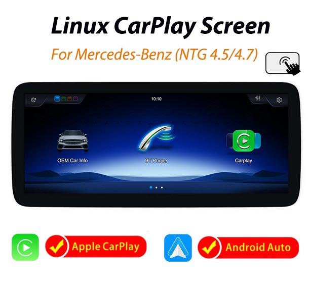 10.25''/12.3''Mercedes Linux screen CarPlay Android Auto (NTG 4.5/4.7 ...